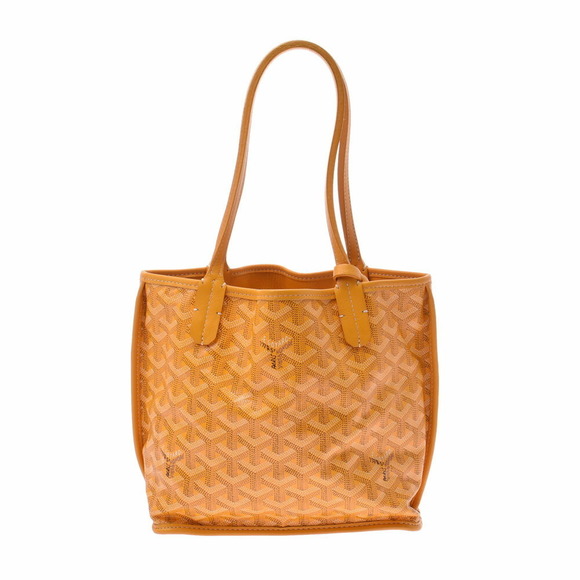 Goyard | Bags | Goyard Herringbone Anju Tote Leather Mini Yellow Bag ...